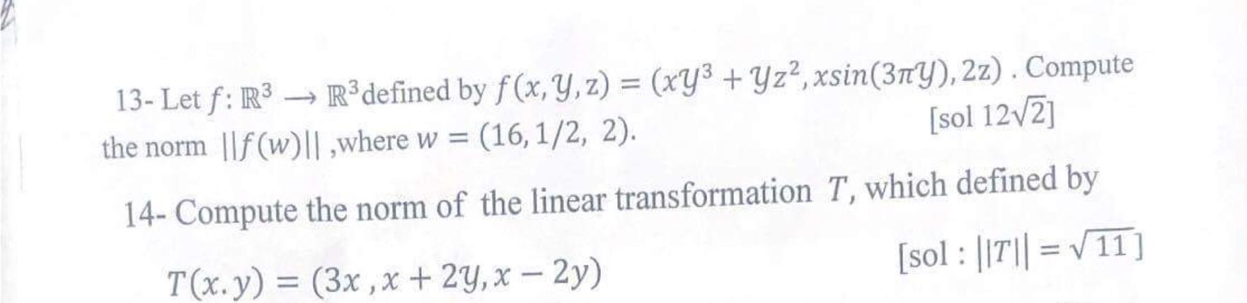 Solved 13- Let f:R3→R3 defined by | Chegg.com