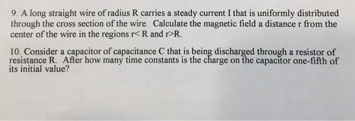 Solved A long straight wire of radius R carries a steady | Chegg.com