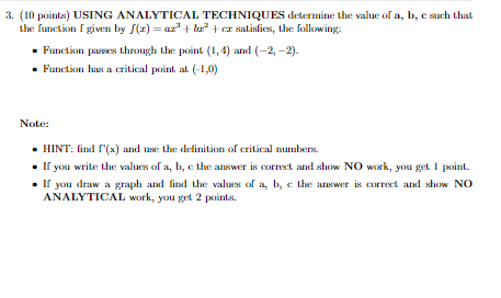 Solved (10 points) USING ANALYTICAL TECHNIQUES determine the | Chegg.com