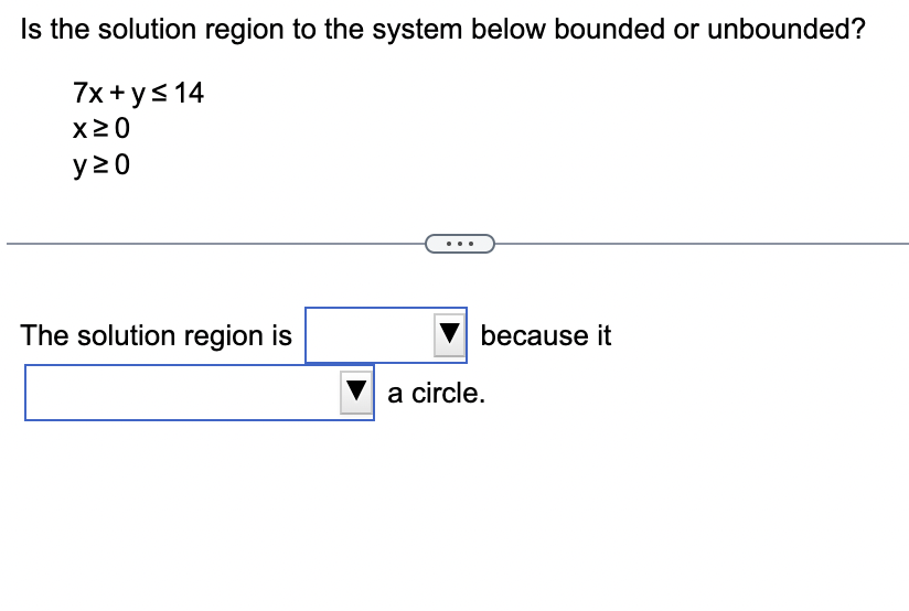 Solved Is the solution region to the system below bounded or | Chegg.com