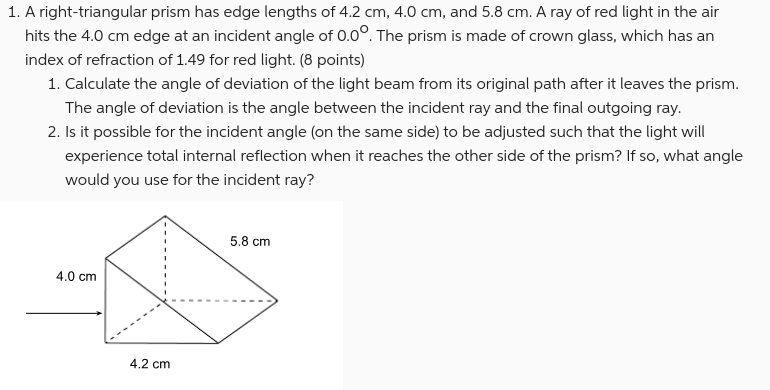 Solved 766679A right-triangular prism has edge lengths of | Chegg.com