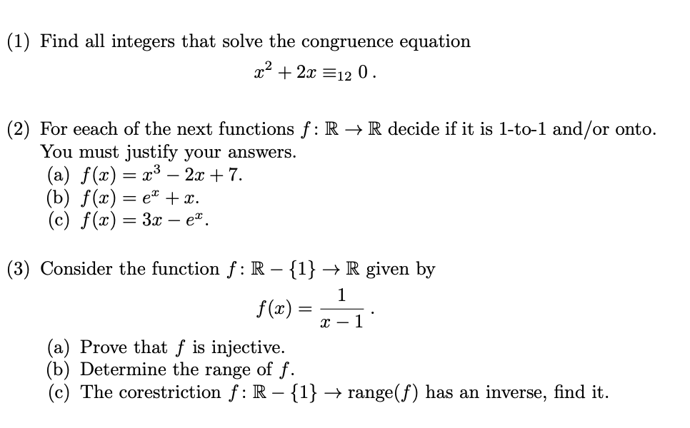 Solved 1) Find all integers that solve the congruence | Chegg.com