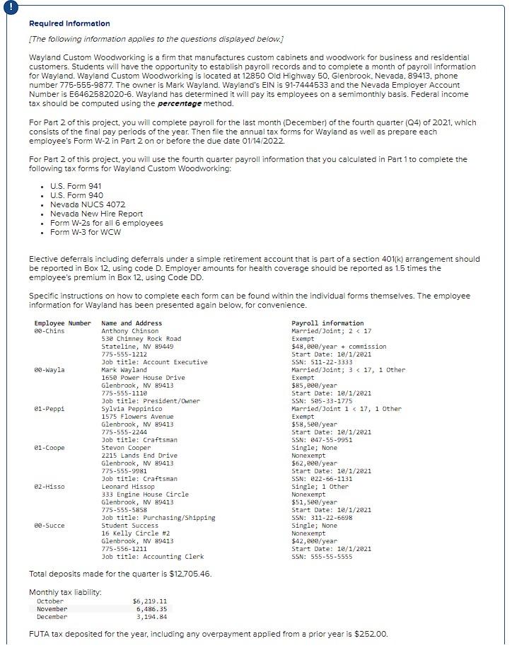 Requlred Informetion [The following information | Chegg.com