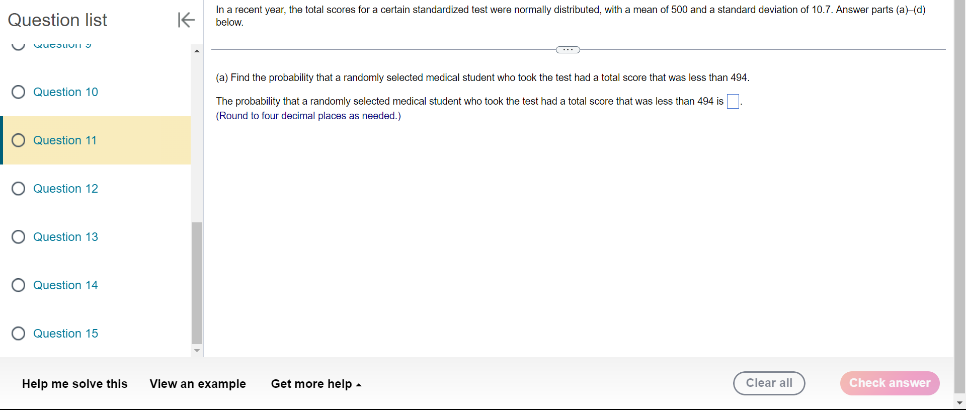 Solved (a) Find the probability that a randomly selected | Chegg.com