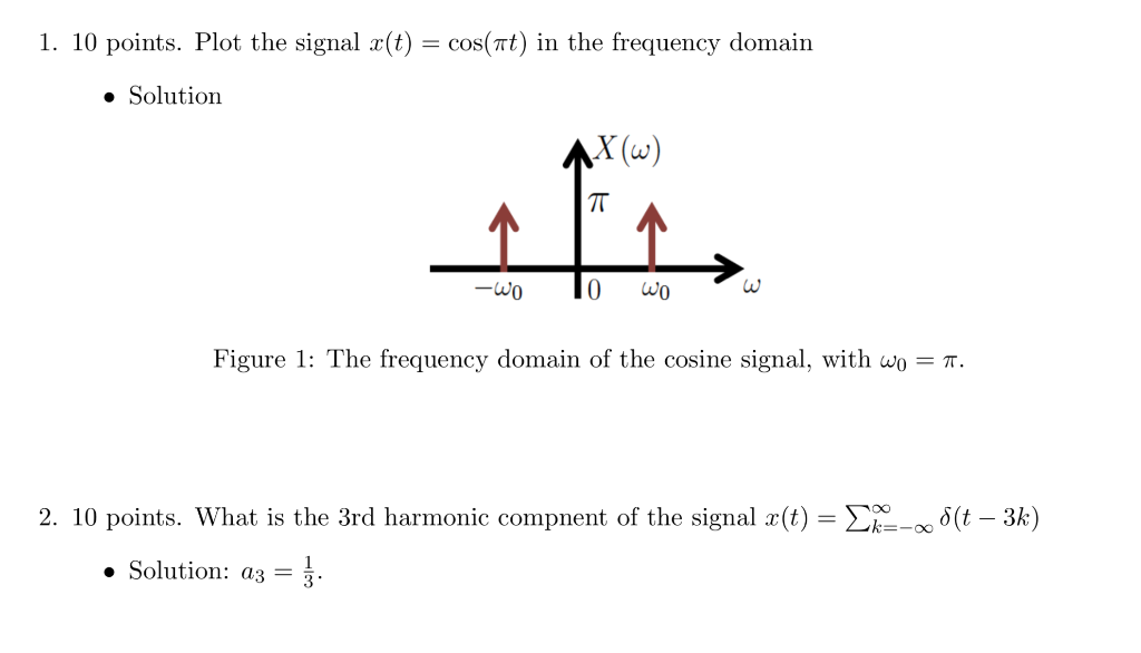 Solved 1. 10 points. Plot the signal r(t)cos(t) n the | Chegg.com
