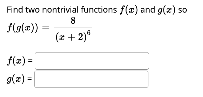 Solved Find two nontrivial functions f(x) and g(x) so | Chegg.com