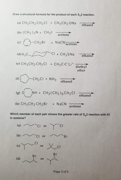 Solved Draw a structural formula for the product of each S, | Chegg.com