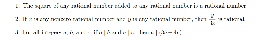 Solved 1. The square of any rational number added to any | Chegg.com