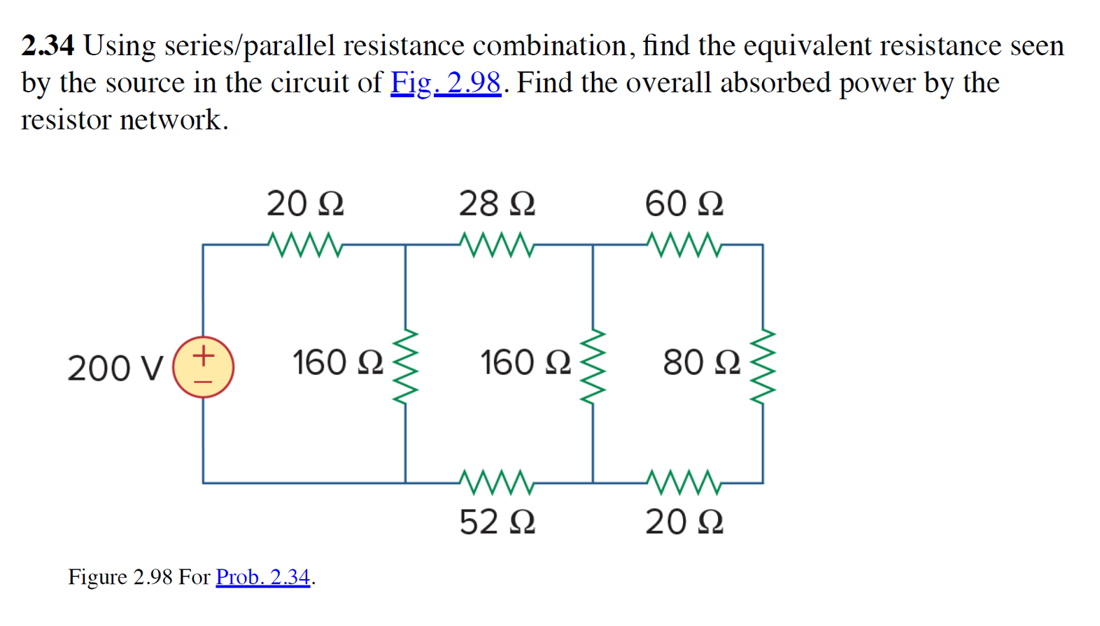 Solved 2 34 Using Series Parallel Resistance Combination