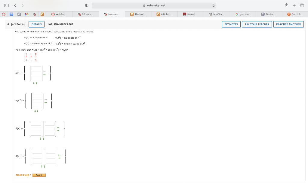 Solved Find bases for the four fundamental subspaces of | Chegg.com