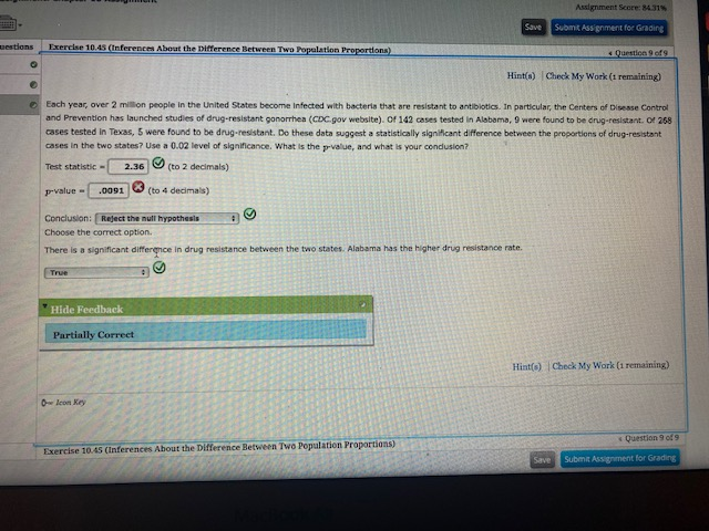 Solved Assignment Score: 8431 Save Submit Assignment for | Chegg.com