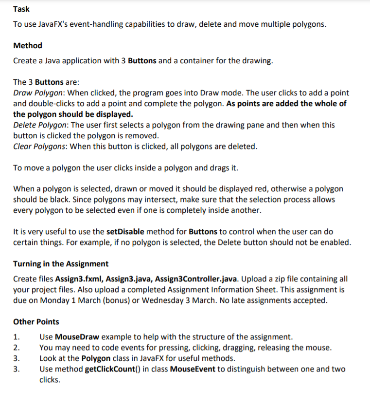 Task To use JavaFX's event-handling capabilities to | Chegg.com