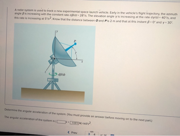 Solved A radar system is used to track a new experimental | Chegg.com