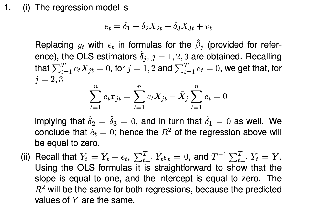 Solved 1. Suppose that we have estimated the parameters of | Chegg.com