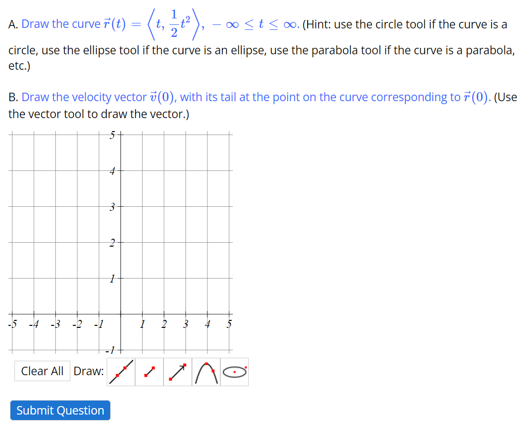 Solved A. Draw the curve r(t)= t,21t2 ,−∞≤t≤∞. (Hint: use | Chegg.com