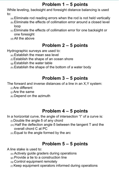 Solved Problem 1-5 points While leveling, backsight and | Chegg.com