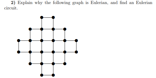 Solved 2) Explain why the following graph is Eulerian, and | Chegg.com