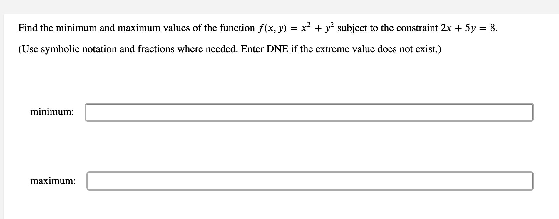 Solved Find The Minimum And Maximum Values Of The Function 