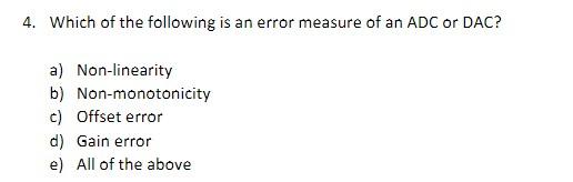 Solved 4. Which of the following is an error measure of an | Chegg.com