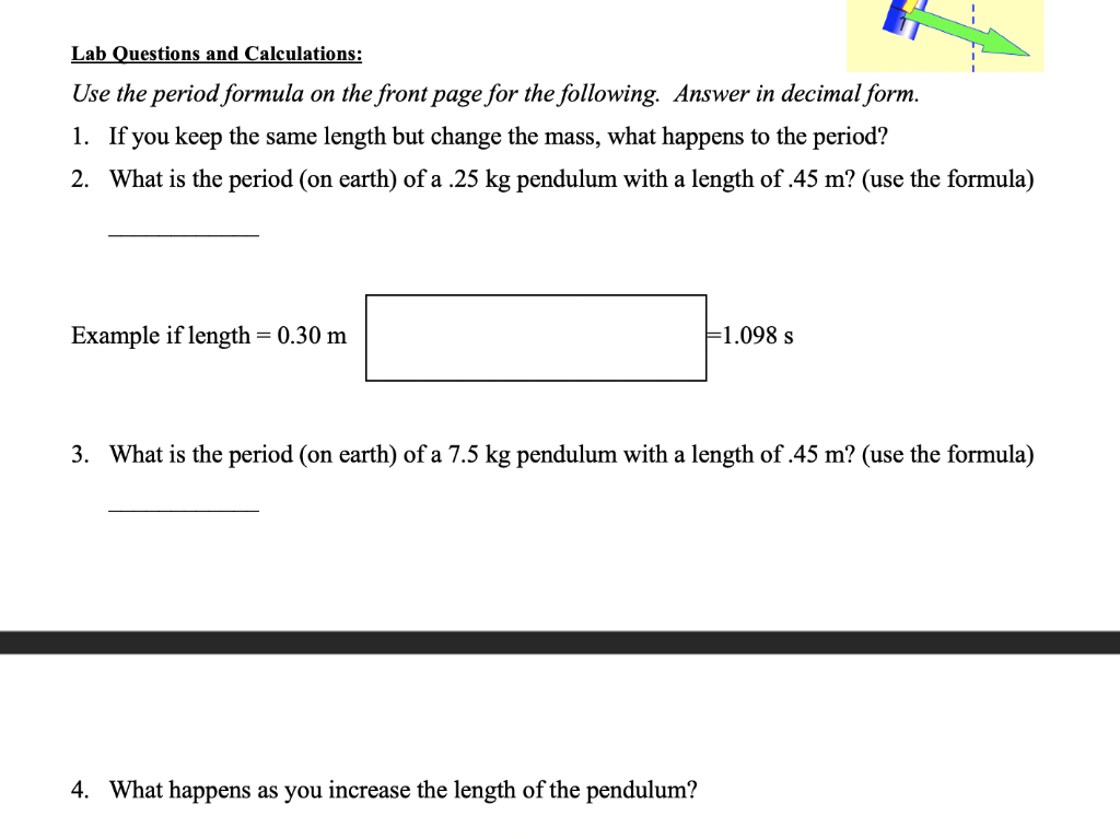 Solved Lab Questions and Calculations: Use the period | Chegg.com