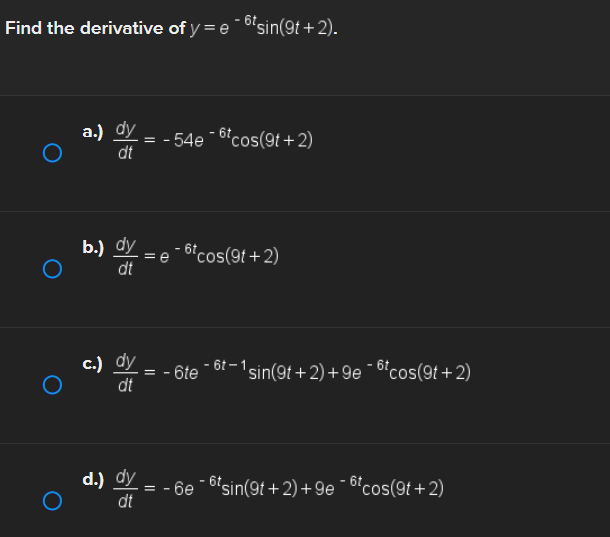 Solved Find the derivative of | Chegg.com