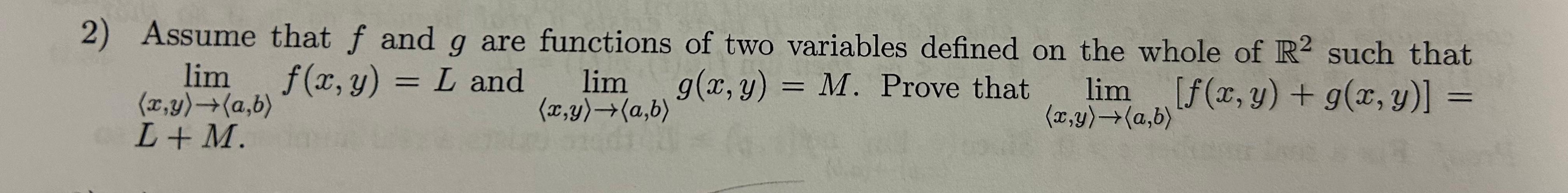 Solved 2) Assume that f and g are functions of two variables | Chegg.com