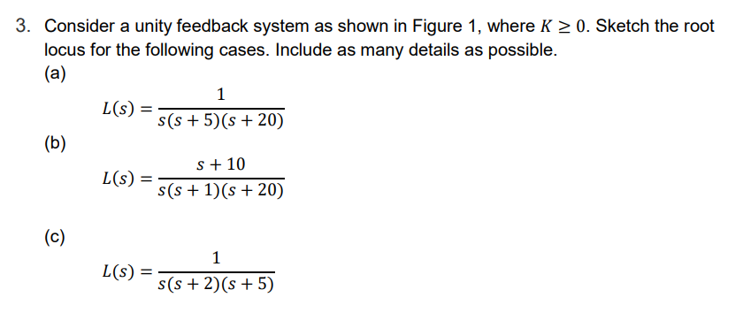 Solved 3 Consider A Unity Feedback System As Shown In 