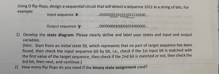 Solved Using D flip-flops, design a sequential circuit that | Chegg.com