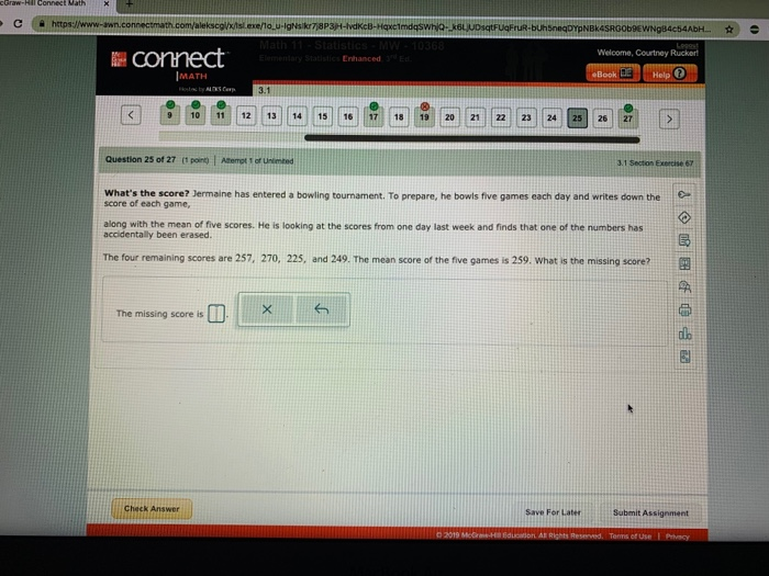Solved connect Welcome, Courtney Rucker Enhanced IMATH Book | Chegg.com
