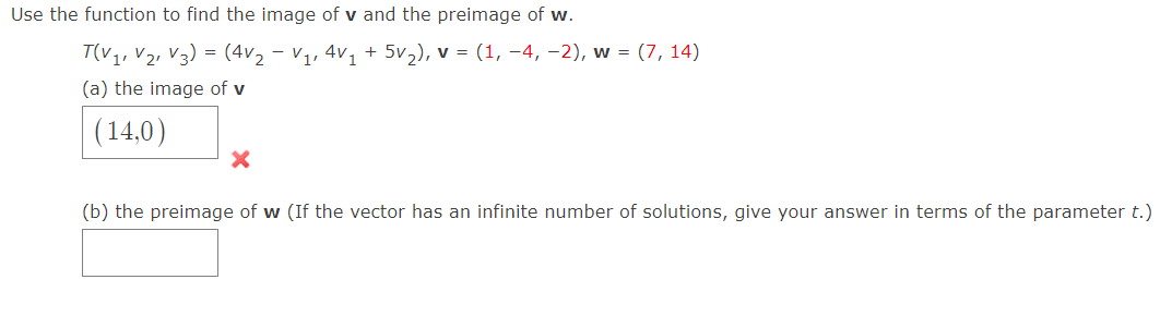 Solved Use the function to find the image of v ﻿and the | Chegg.com