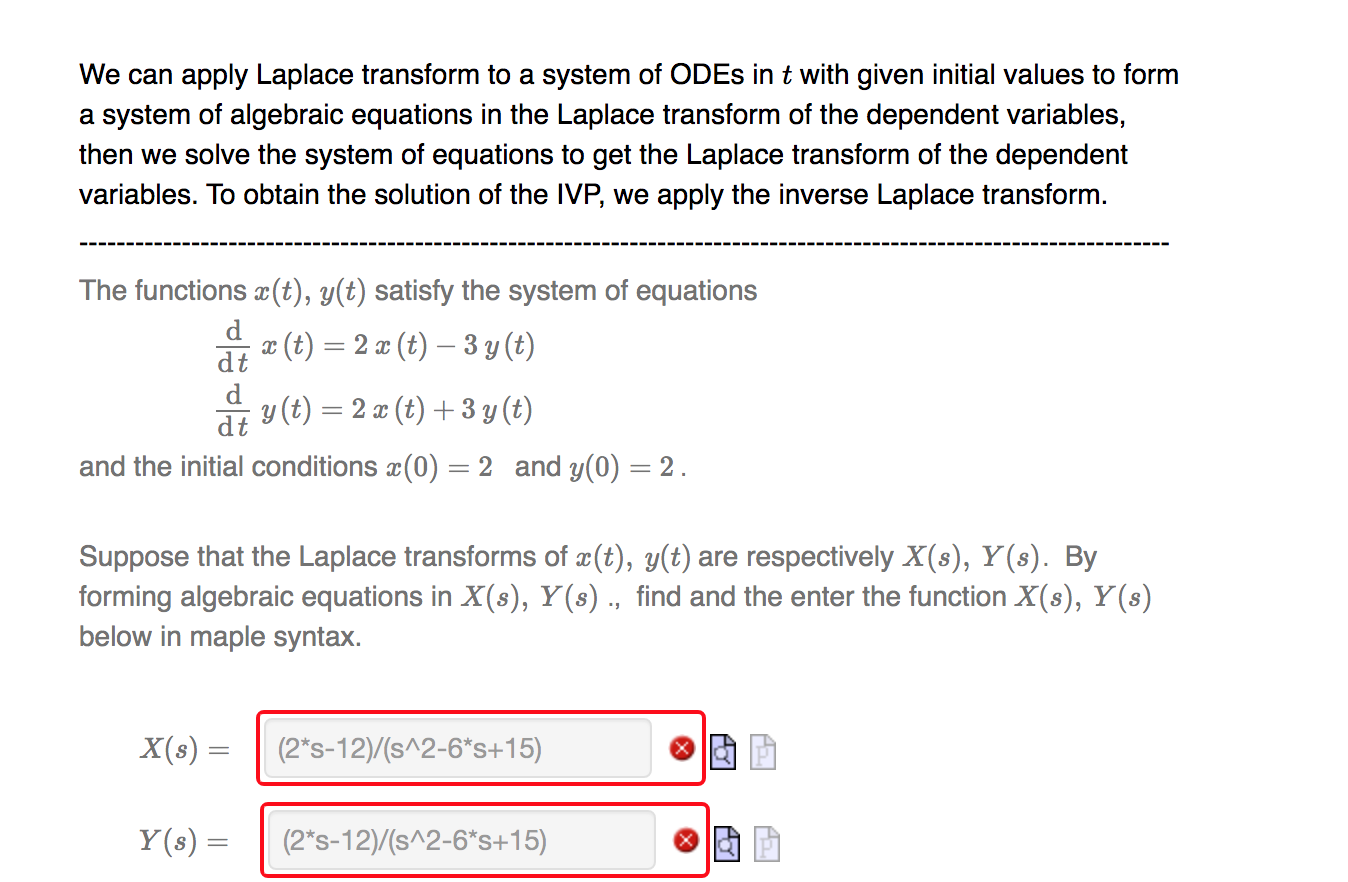Solved We can apply Laplace transform to a system of ODEs in | Chegg.com