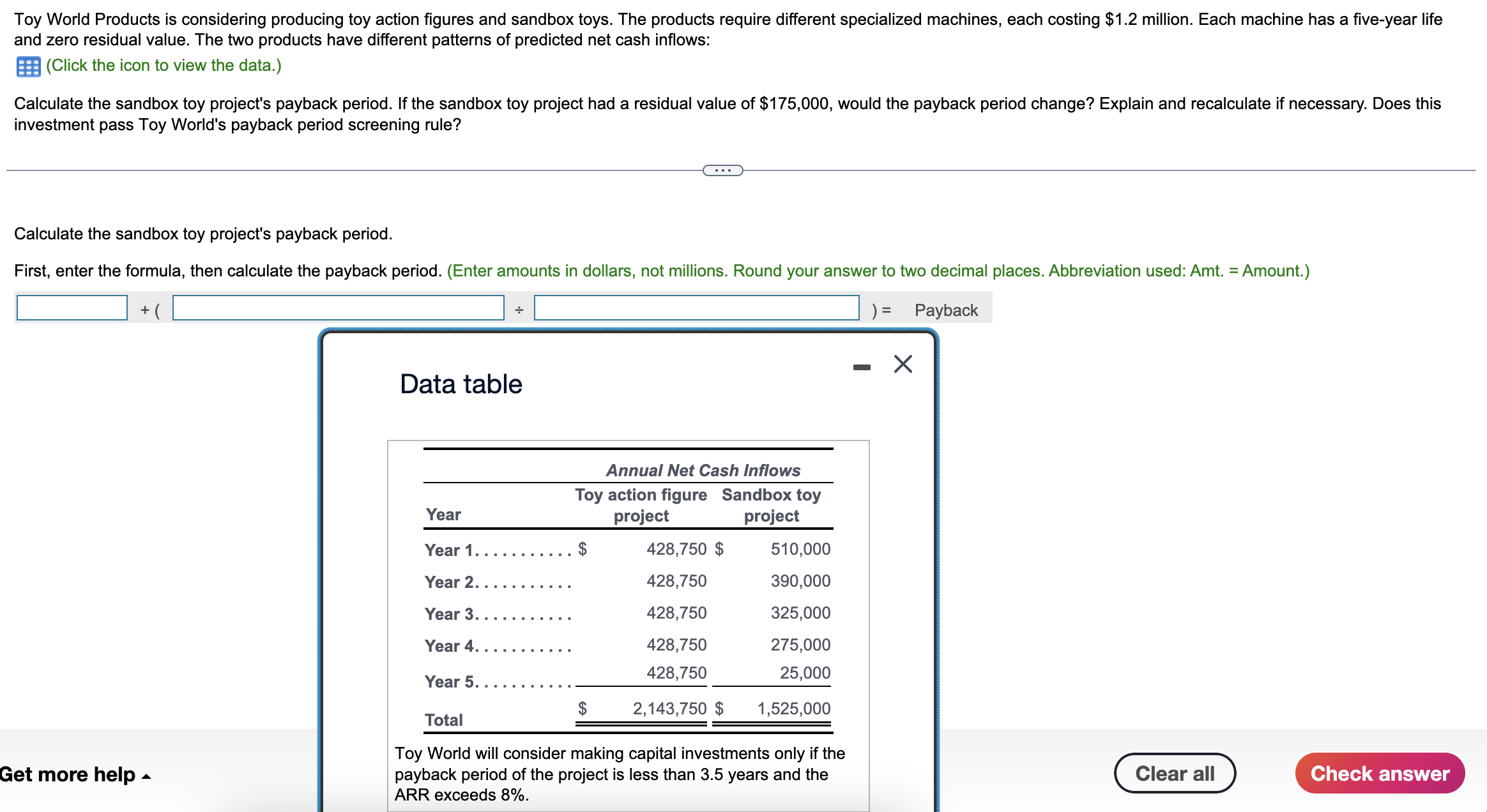 Solved And Zero Residual Value The Two Products Have