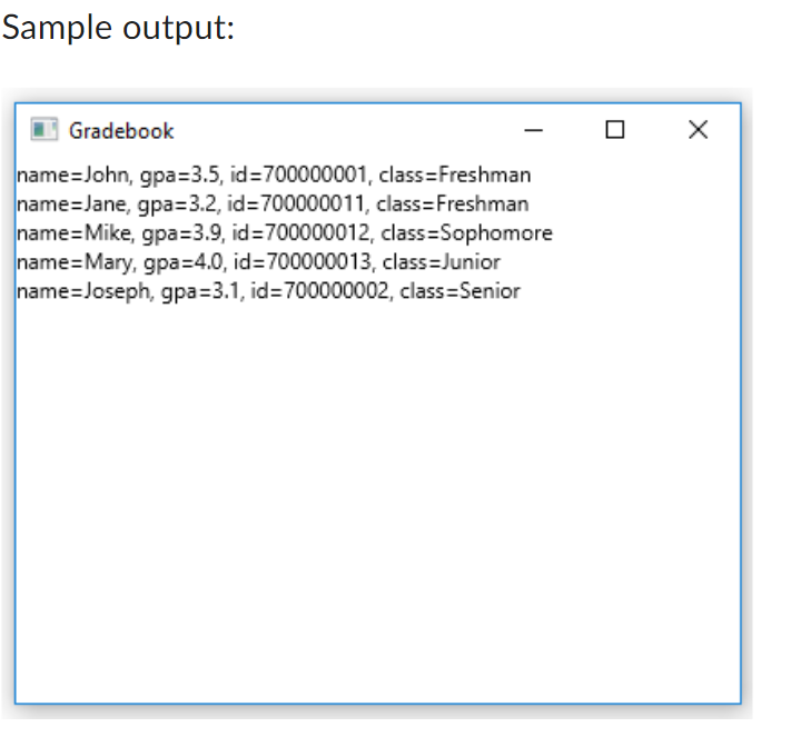Solved ssignment 9: Gradebook - javaFX roblem statement: ou | Chegg.com