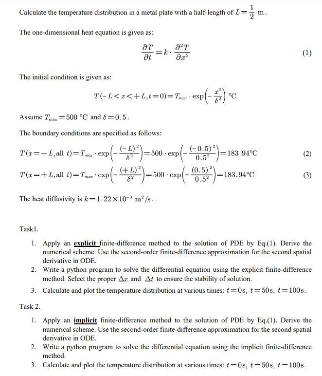 Implicit Method Heat Equation Python Tessshebaylo