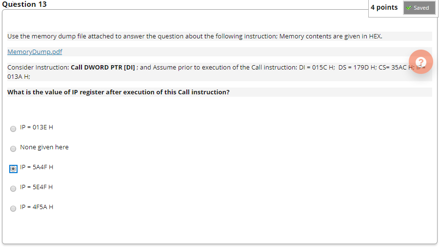 Use memory contents given in the attached document: | Chegg.com