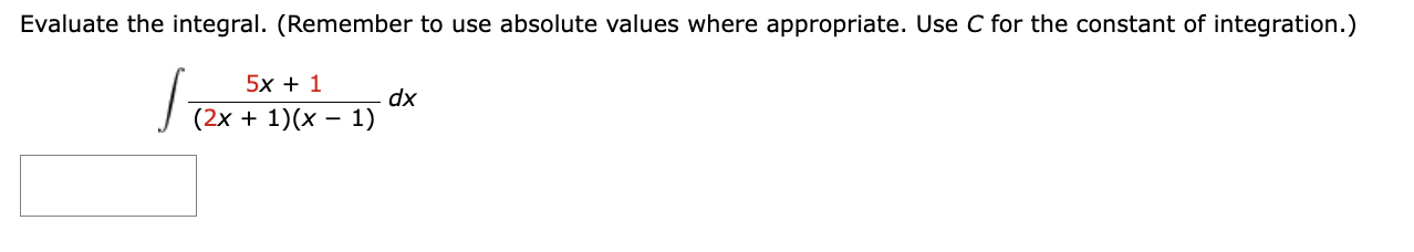 Solved Evaluate the integral. (Remember to use absolute | Chegg.com