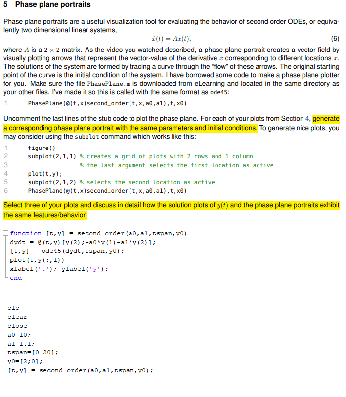 NEED MATLAB HELP First picture is the question | Chegg.com
