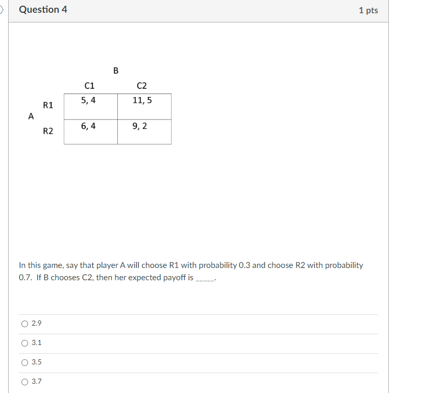 Solved In this game, say that player A will choose R1 with | Chegg.com