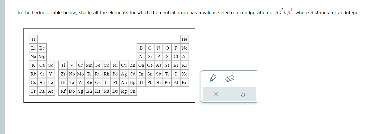 Solved In the Periodic Table below, shade all the elements | Chegg.com