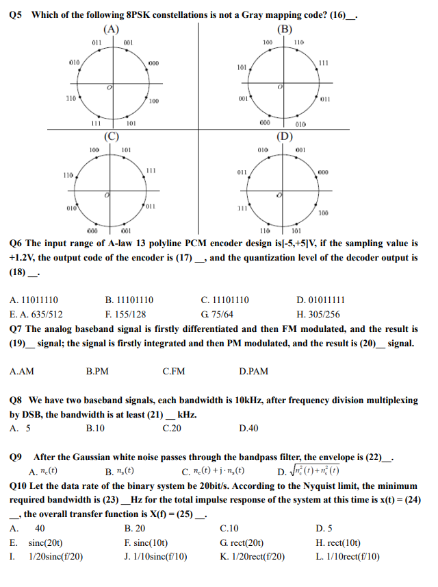 Solved Multiple Choice, Please fill all of these Q5 Which | Chegg.com