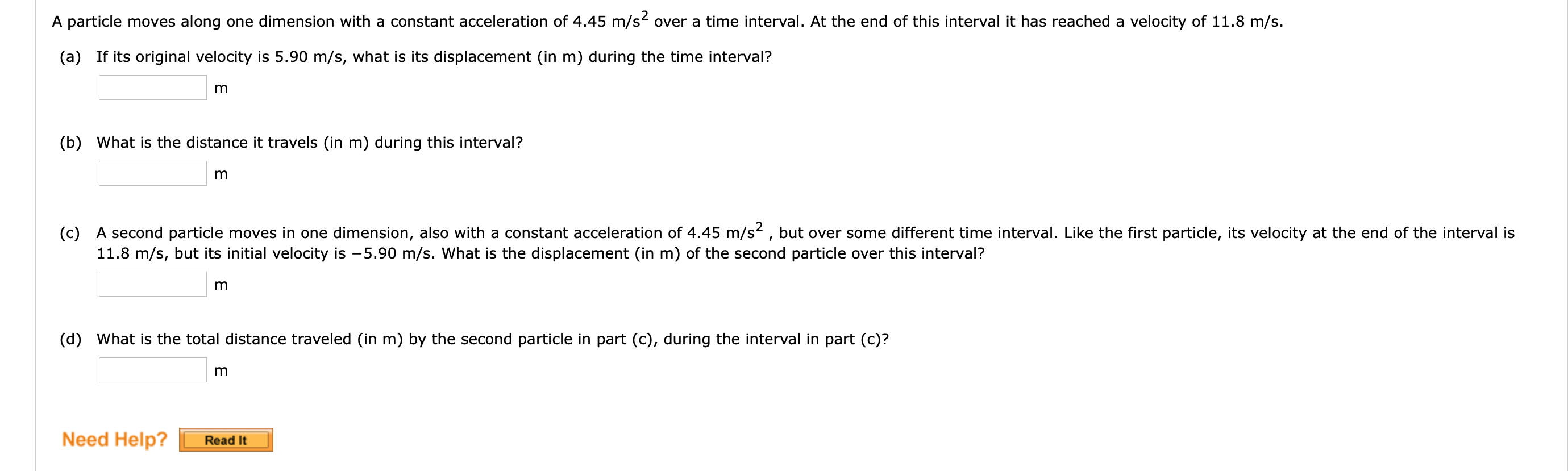 Solved A particle moves along one dimension with a constant | Chegg.com