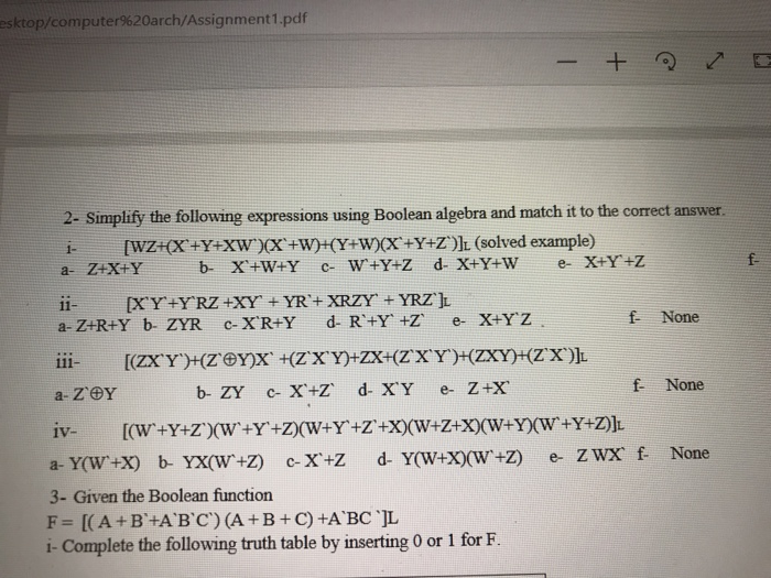 Solved sktop/computer%20arch/Assignment1.pdf - + c 2- | Chegg.com