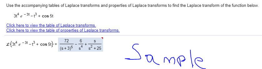 Solved Use the accompanying tables of Laplace transforms and | Chegg.com