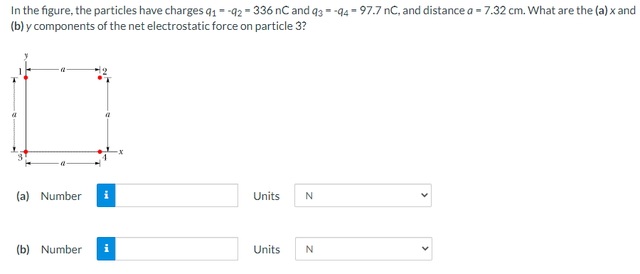 Solved In the figure, the particles have charges 91=-92 = | Chegg.com