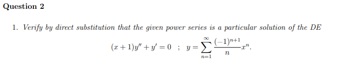 Solved Question 2Verify by direct substitution that the | Chegg.com