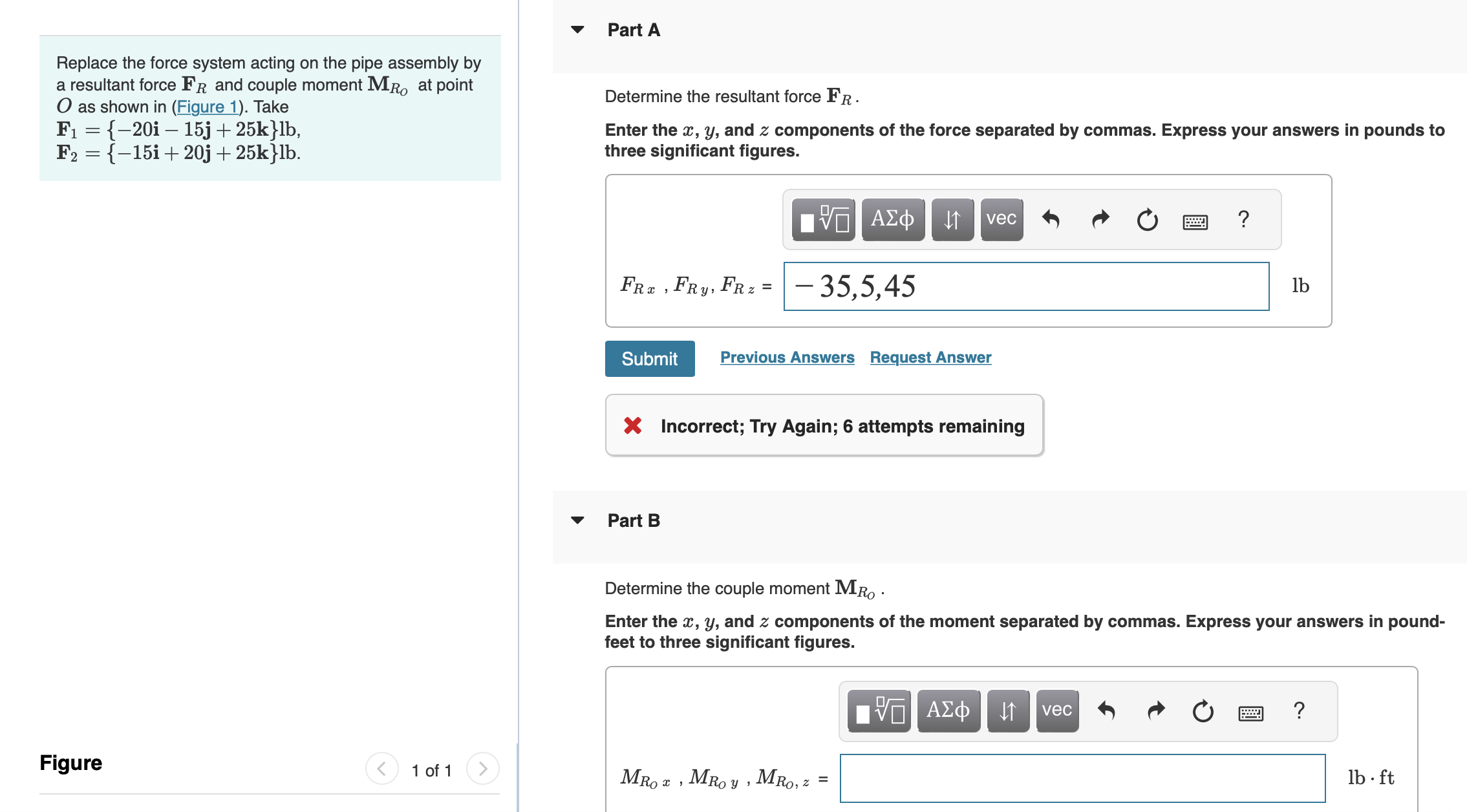 Solved Replace the force system acting on the pipe assembly | Chegg.com