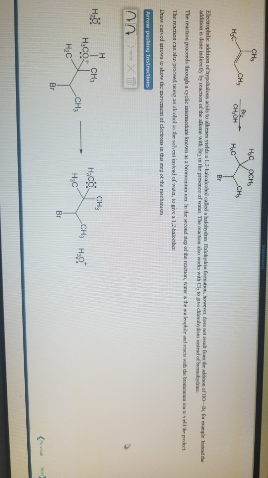 Solved H3C OCH3 CH3 CH CH3OH Br addition is done indirectly | Chegg.com