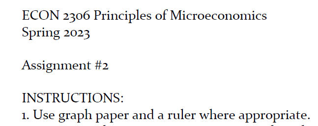 ECON 2306 Principles of Microeconomics Spring 2023 | Chegg.com