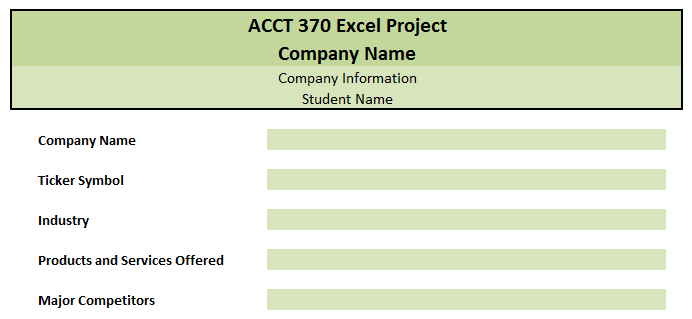 Solved Excel Project: Historical Financial Statements | Chegg.com