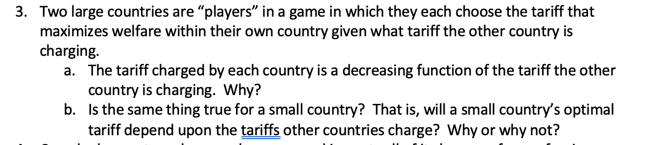 Solved 3. Two large countries are “players” in a game in | Chegg.com